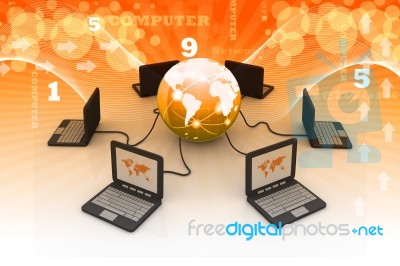 Digital Earth With Computer Network Stock Image - Royalty Free Image ID ...