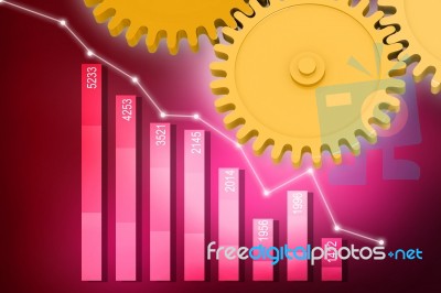 Digital Illustration Of Bar Chart Production Stock Image - Royalty Free ...