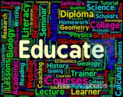 Educate Word Meaning Studying Develop And Learning Stock Image ...