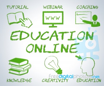Education Online Means Web Site And Educate Stock Image - Royalty Free ...