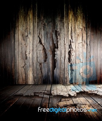 Empty Room With Broken Wooden Floor Stock Photo - Royalty Free Image ID ...