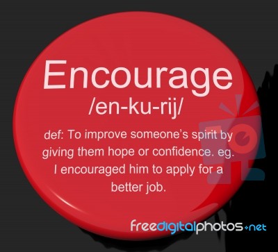 Encourage Definition Button Stock Image - Royalty Free Image ID 10088205