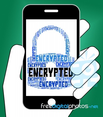 Encrypted Word Means Encryption Words And Password Stock Image ...