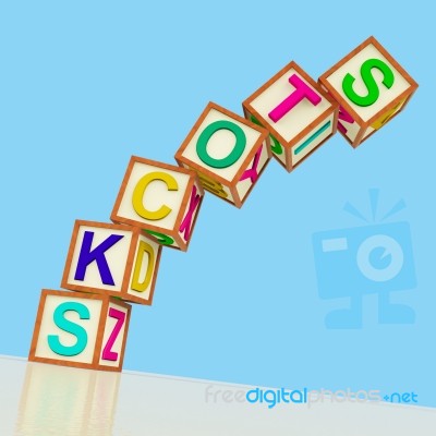 Falling Over Stocks Block Stock Image - Royalty Free Image ID 10067125