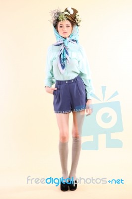 Fashion Model In Spring Posing Stock Photo - Royalty Free Image ID 10080080