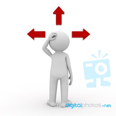 Figure Confusing With Arrow Directions Stock Image - Royalty Free Image ...