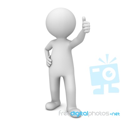 Figure Showing Thumbs Up Stock Image - Royalty Free Image ID 100213725