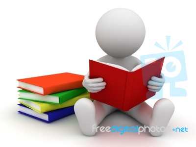 Figure Sitting And Reading Book Stock Image - Royalty Free Image ID ...