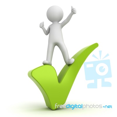 Figure Standing On Green Check Mark Stock Image - Royalty Free Image ID ...