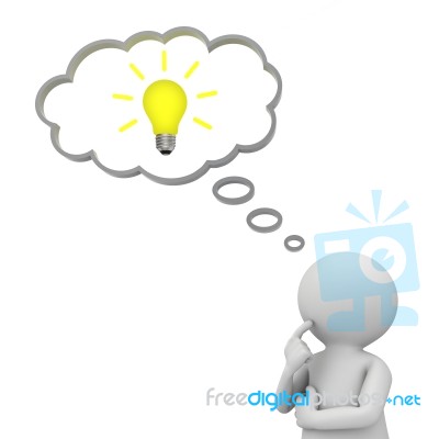 Figure Thinking With Idea Bulb Stock Image - Royalty Free Image ID ...