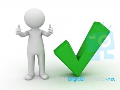 figure With Green Check Mark Stock Image - Royalty Free Image ID 10087040