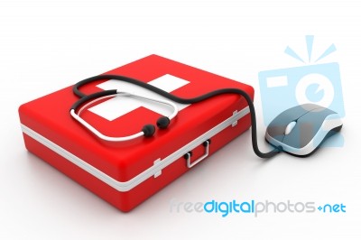 First Aid Kit And Computer Mouse Stock Image - Royalty Free Image ID ...