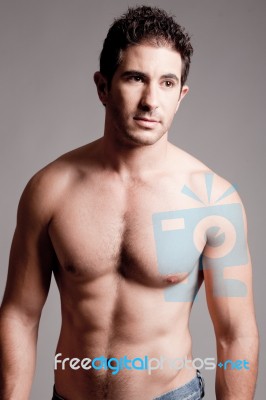 Fit Man With Bare Chest Stock Photo - Royalty Free Image ID 10049374