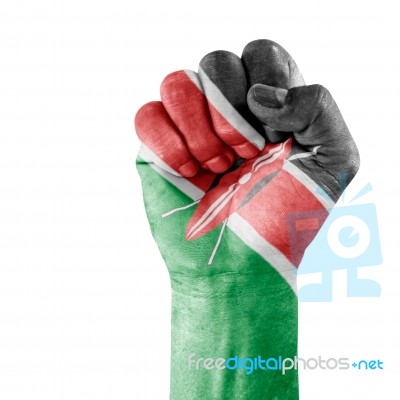 Flag Of Kenya On Hand Stock Photo - Royalty Free Image ID 100110345