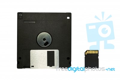 Floppy Disk And SD Card Stock Photo - Royalty Free Image ID 10032165