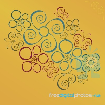 Floral Deep Gold Background Stock Image - Royalty Free Image ID 10080618