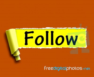Follow Word Means Following On Social Media For Updates Stock Image ...