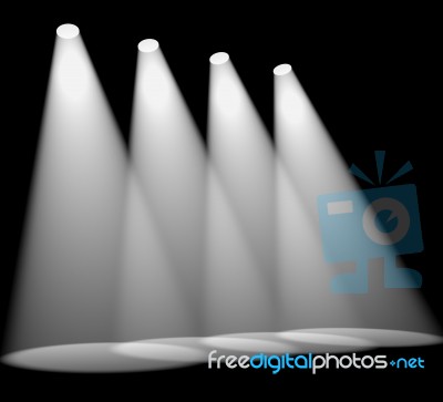 Four Spotlights On Stage Stock Image - Royalty Free Image ID 10093861