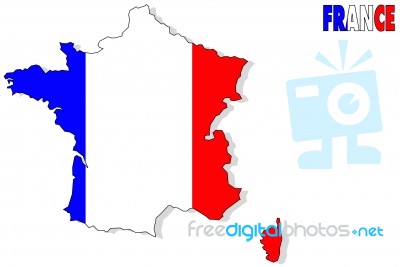 France Map Flag Stock Image - Royalty Free Image ID 10065319