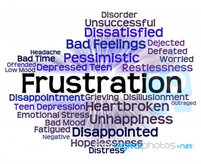 Frustration Word Means Wordclouds Vexed And Infuriated Stock Image ...