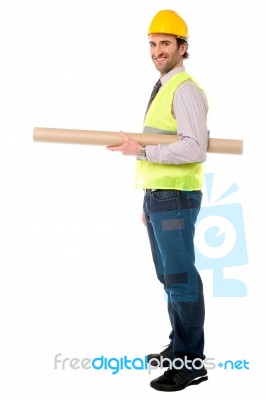Full Length Shot Of A Construction Engineer Stock Photo - Royalty Free ...