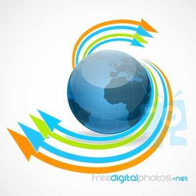 Globe With Arrow Stock Image - Royalty Free Image ID 10062931