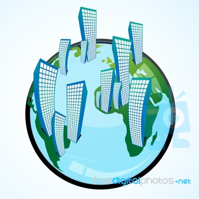 Globe With Buildings Stock Image - Royalty Free Image ID 10052526