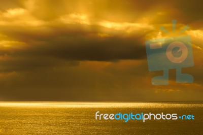 Golden Storm Cloud Stock Photo - Royalty Free Image ID 100172958