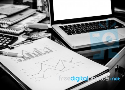 Graph Paper And Computer Stock Photo - Royalty Free Image ID 100576167