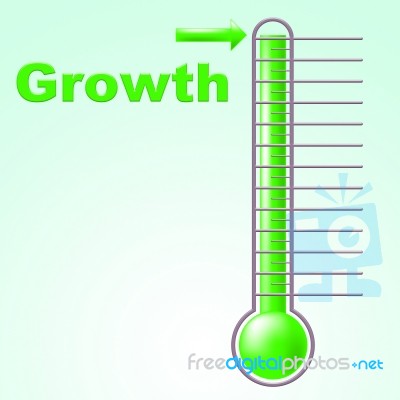 Growth Thermometer Indicates Rise Scale And Development Stock Image ...