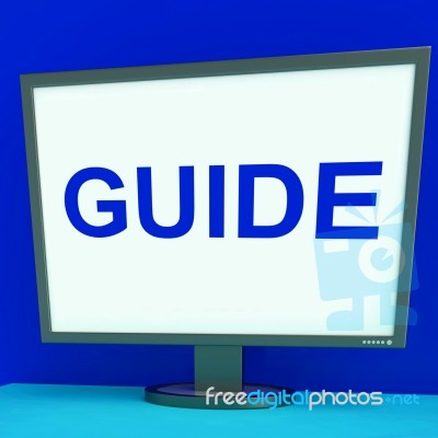 Guide Screen Shows Help Organizers Or Guidance Stock Image - Royalty ...