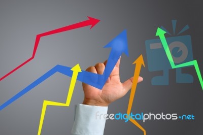 Hand Drawing A Chart Stock Image - Royalty Free Image ID 100156567