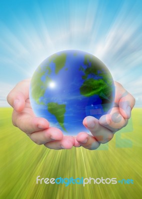 Hand Holding World Stock Photo - Royalty Free Image ID 10058370