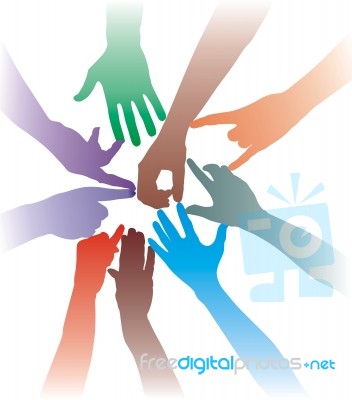 Hand In Hand Together Stock Image - Royalty Free Image ID 10063771