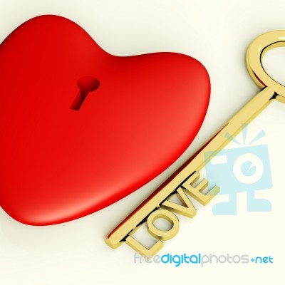 Heart And Key With Love Text Stock Image - Royalty Free Image ID 10069380