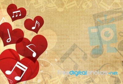 Heart Shape With Music Background Stock Image - Royalty Free Image ID ...