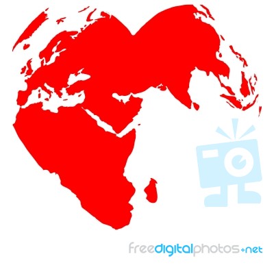 Heart World Map Globe Isolated Stock Image - Royalty Free Image ID ...