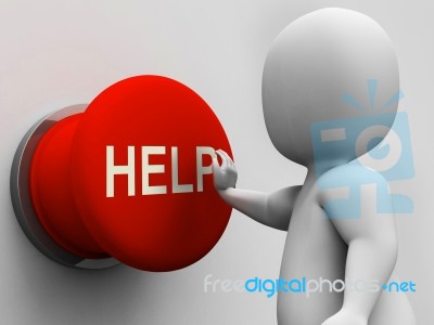 Help Button Shows Support Assistance And Aid Stock Image - Royalty Free ...