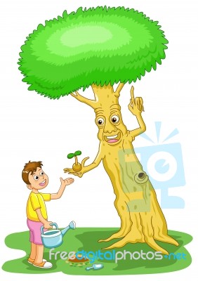 Help The Tree Save The World Stock Image - Royalty Free Image ID 10023859