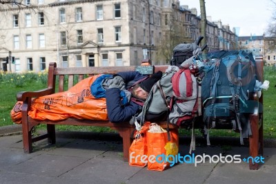Homeless Man In Edinburgh Stock Photo - Royalty Free Image ID 100277568