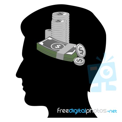 Human Brain Thinking Money Stock Image - Royalty Free Image ID 10048641