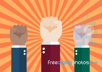Human Hand Protesters Stock Image - Royalty Free Image ID 100531810