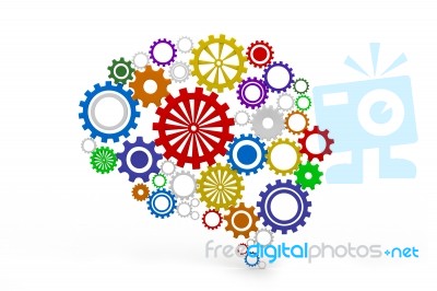 Human Mind Made Up Of Cogs Stock Image - Royalty Free Image ID 10086269