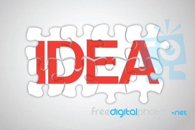 Idea Text With Jigsaw Puzzle Stock Image - Royalty Free Image ID 10063345