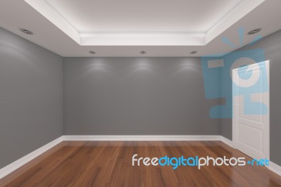 Interior Rendering With Empty Room Stock Image - Royalty Free Image ID ...