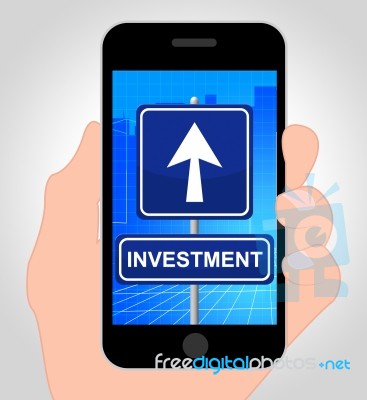 Investment Smartphone Indicates Stock Return And Investments Stock ...