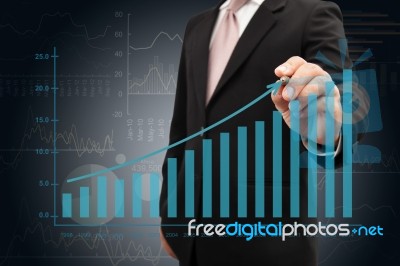 Investor Drawing Chart Stock Photo - Royalty Free Image ID 100395552