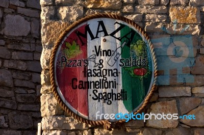 Italian Restaurant Signboard Stock Photo - Royalty Free Image ID 10011572
