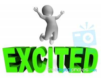 Jumping 3d Character Showing Excitement And Joy Stock Image - Royalty ...