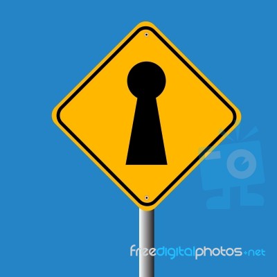 Key Hole In Traffic Sign Stock Image - Royalty Free Image ID 100246211